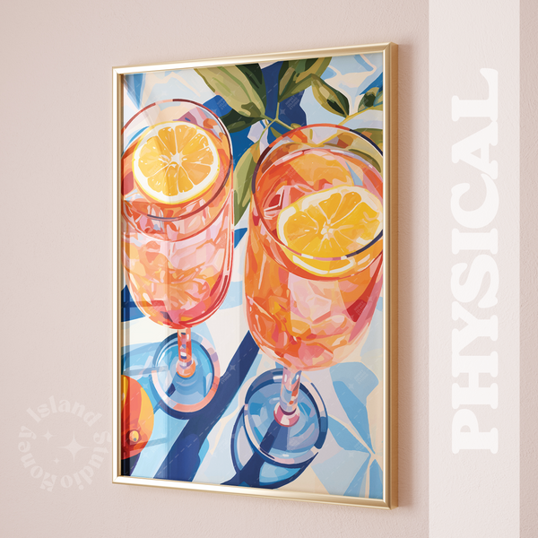 Aperitivo Spritz Cocktail Art Poster – Honey Island Studio
