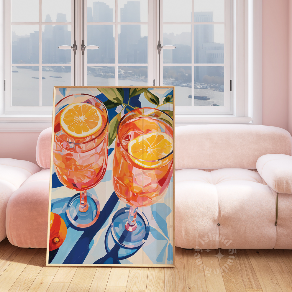 Aperitivo Spritz Cocktail Art Poster – Honey Island Studio