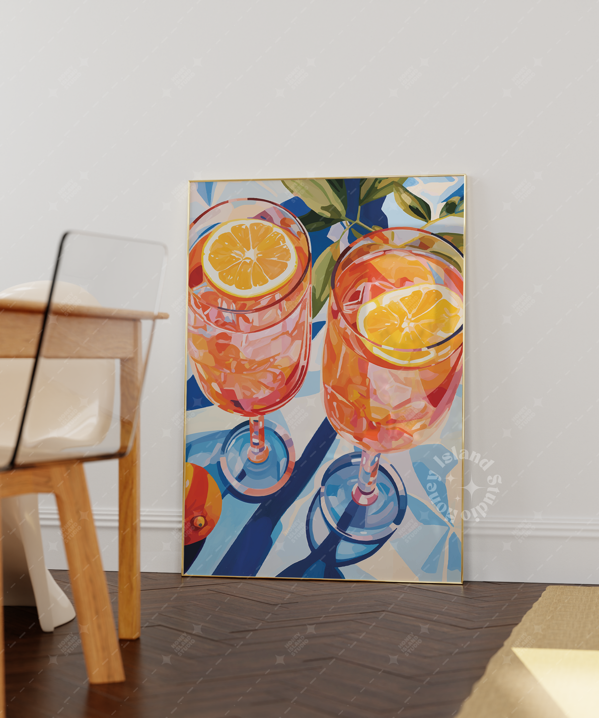 Aperitivo Spritz Cocktail Art Poster – Honey Island Studio